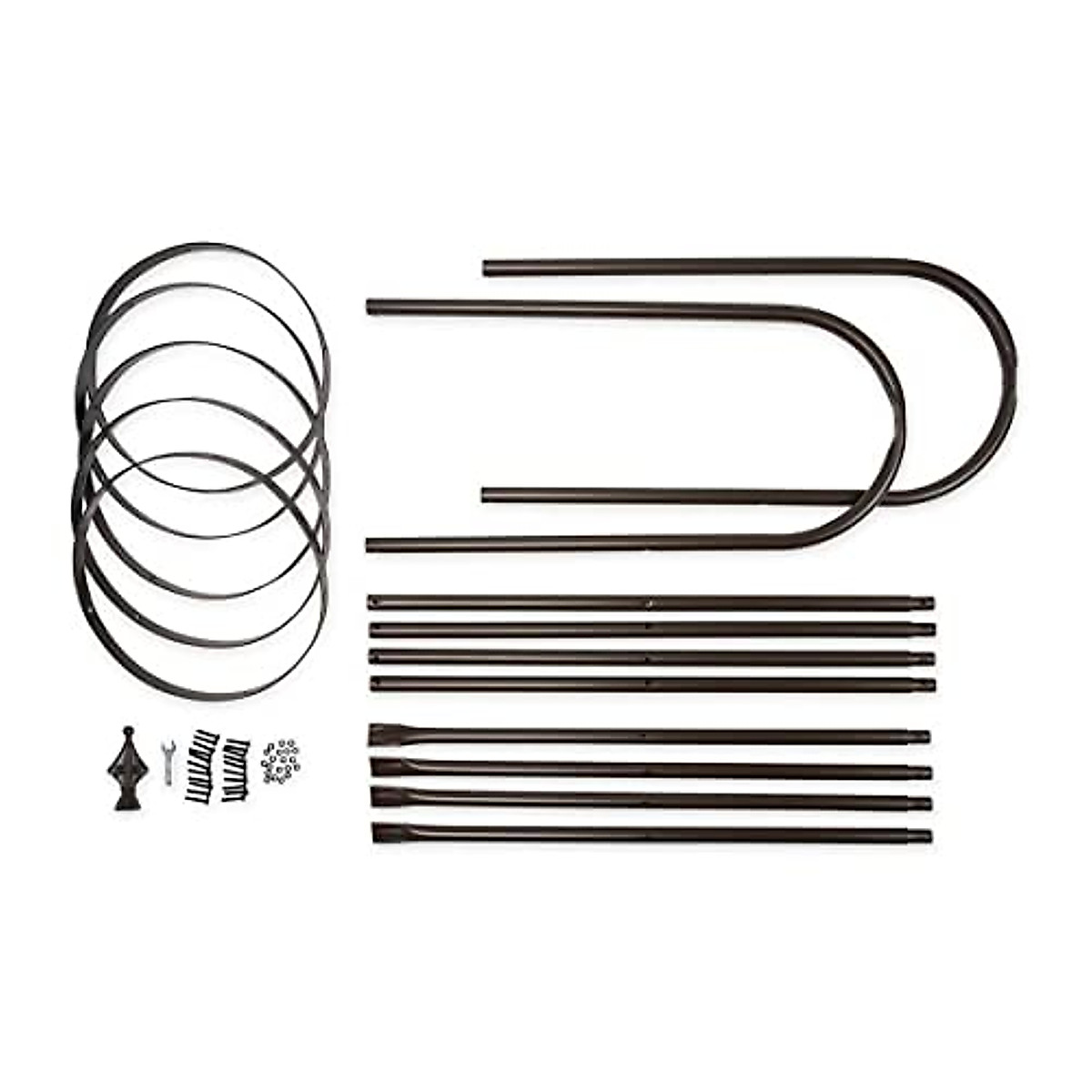 Plow & Hearth Metal Garden Obelisk | Indoor/Outdoor | Powder-Coated Steel | Trellis for Climbing | Floral Pattern | 11" Dia. x 8'H | Bronze