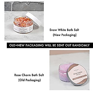 Natural Amor- Spa Gift Set for Women- Luxurious Rose Scent Bath gift for her- 6pc Bath & Body gift including soap bar, bath bomb, bath salt