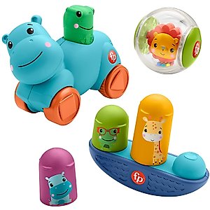Fisher-Price Hello Moves Play Kit, Curated Gift Set of Activity Toys for Infants Ages 9 Months and Up