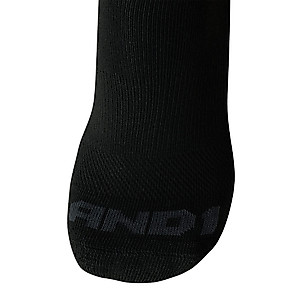 AND1 Men's Athletic Socks - Cushion Comfort No Show Socks (24 Pack), Size 6-12.5, Black