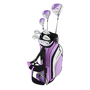 Precise M3 Ladies Womens Complete Golf Clubs Set Includes Driver, Fairway, Hybrid, 7-PW Irons, Putter, Stand Bag, 3 H/C's Purple - Regular, Petite or Tall Size! (Petite Size -1", Right Handed)
