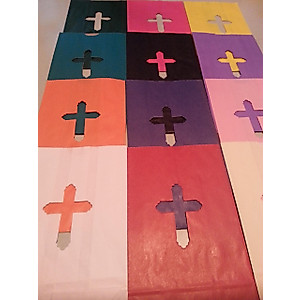 Luminary Bags - CROSS CUT-OUT - Pack of 10 (WHITE)