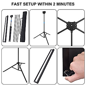 Portable Projector Screen with Stand for Home & Outdoor Movie Projection with White Movie Screen,Sturdy Tripod & Carry Bag - 80 in