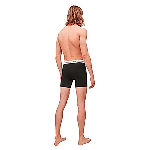 Calvin Klein Men's 3 Pack Cotton Stretch Boxer Briefs, Black, M