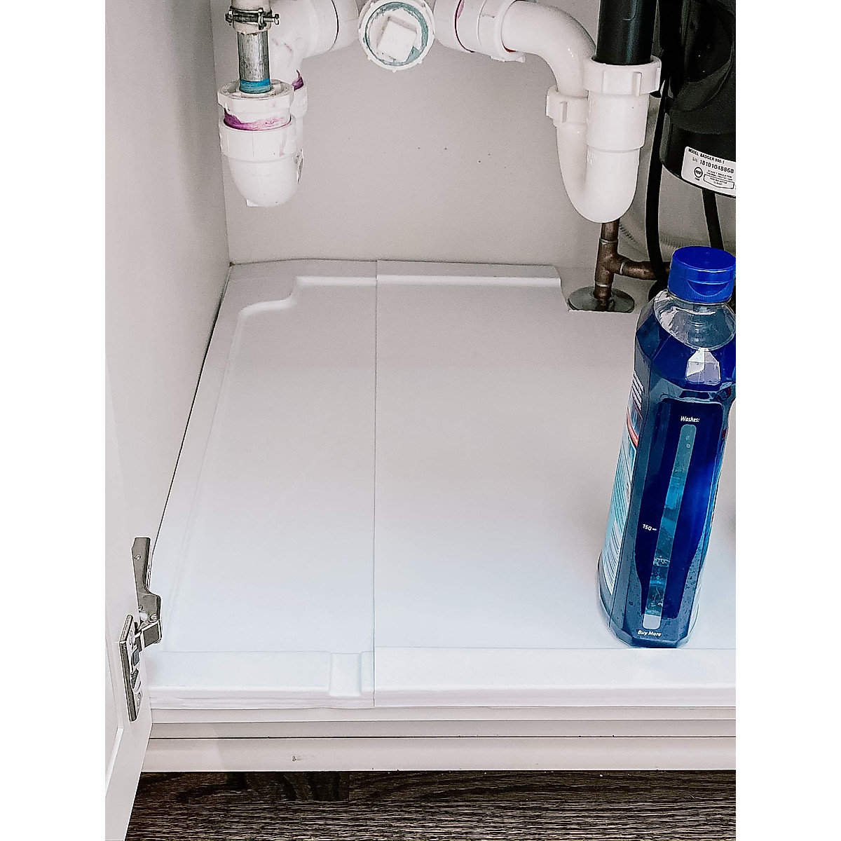 Vance Trimmable Under Sink Tray for Base Cabinets from 39 to 55 inches | Protects Cabinets from Leaks and Spills | Adjustable Spill Guard for Kitchen and Bathroom Sinks