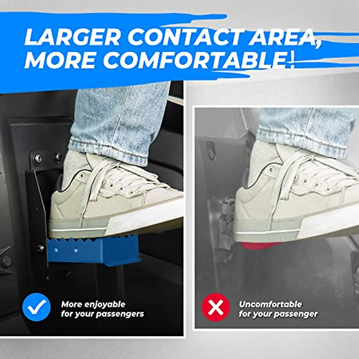 ATV Passenger Foot Rest, Kemimoto Heavy Duty ATV Foot Rest for Rear Passenger Comfortable Foot pegs 4 Wheel Universal Foldable Footrest Compatible with Polaris Sportsman Scrambler Foreman Fourtrax