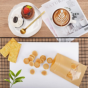 Moretoes 72pcs Resealable Bags with Window, 3.5 x 5.5 Inches Food Storage, Kraft Paper Stand Up Pouches, Treat, Coffee, Ziplock Bags for Home or Small Business for Packaging