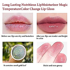 BINGBRUSH 2Pcs Gold Foil Temperature Change Lipstick Waterproof Moisturizing Lip Balm Jelly Crystal Discoloration