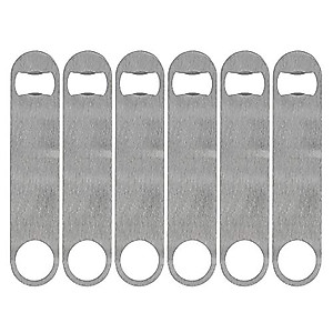 Kiseer Heavy Duty Stainless Steel Flat Bottle Opener, 6 Pack Beer Bottle Opener for Kitchen, Bar or Restaurant