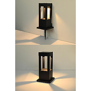 DMOYS Modern Landscape Path Light, Outdoor IP65 Waterproof Post Light Fixture, LED Minimalist Garden Floor Lamp Pillar Lantern Column Lamp for Lawn, Patio, Courtyard and Driveway Decoration