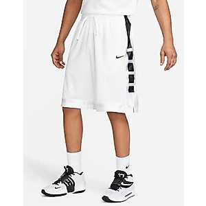 Nike Mens Dri-FIT Elite Basketball Shorts L White/Black
