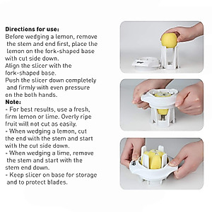 RCP PRODUCTS Lemon/Lime Slicer, to Garnish Food Drink - Stainless Steel Lime Cutter | Lemon Wedge Cutter for Perfect Lime Slices rebanador de limon - Chelda Lemon Salt and Tequila