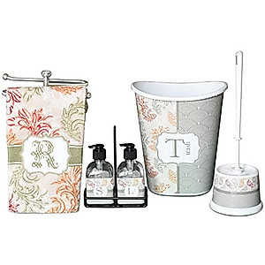 RNK Shops Sugar Skulls & Flowers Waste Basket - Single Sided (Black) (Personalized)