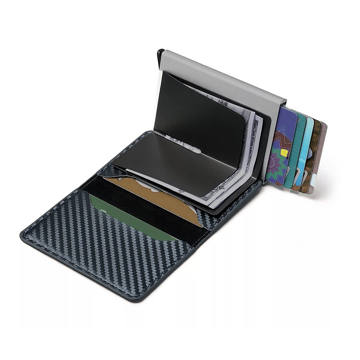 Little Dreams Products Wallet card RFID Card, Vaccine Card Holder Slim Carbon Fiber Credit Card Holder Wallets, Card Cases & Money Organizers (Black)