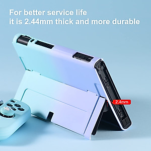 UYIYE Case for Nintendo Switch OLED 2021, [Gradient series] TPU Grip Protective Cover Accessories Compatible with Nintendo Switch OLED 7 Inch and Joy-Con Controller (blue-violet)