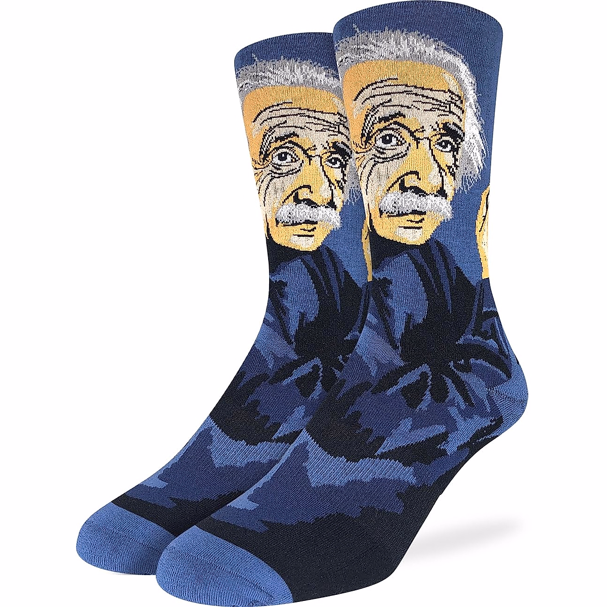 Good Luck Sock Men's Albert Einstein, Thinking Socks, Adult, Shoe Size 8-13