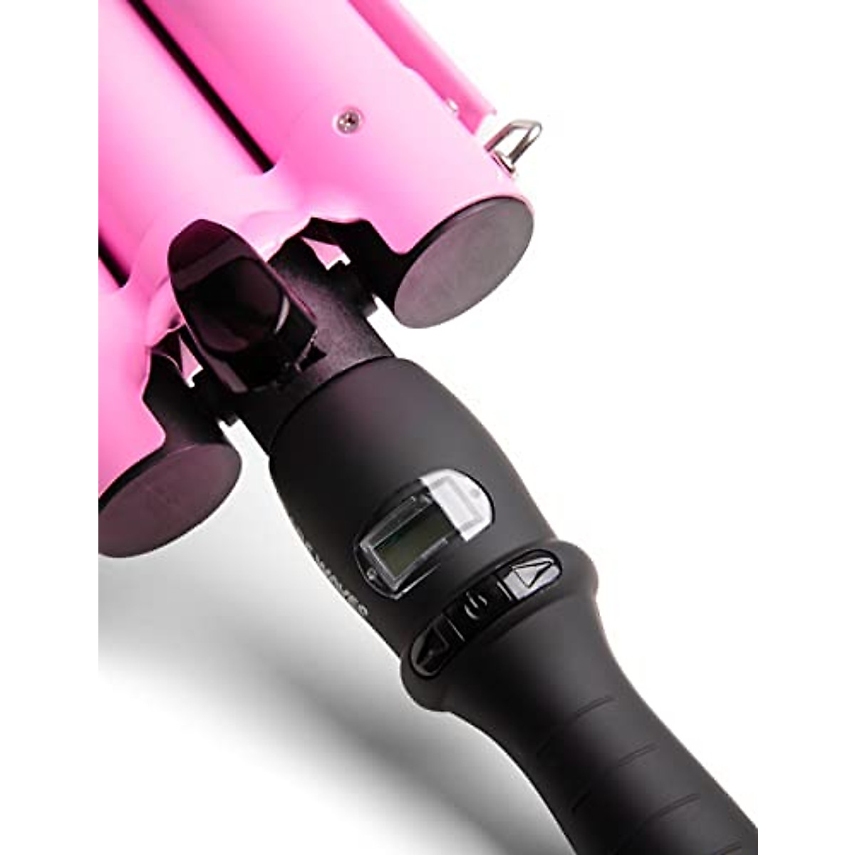 Trademark Beauty Babe Waves Jumbo -Three Barrel Hair Waver, Curling Iron, 1.25 Inch, Quick Heat, Adjustable Temperature Hair Curler - Pink