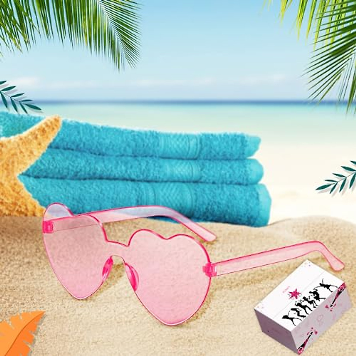 RTBOFY 12 Pack Heart Sunglasses for Women Party Favor Bulk Valentines Day with Candy Color