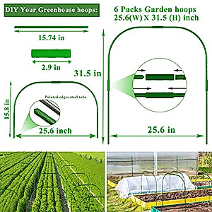 Garden Mesh Netting Kit, Plant Covers 8x24 Ft Ultra Fine Mesh Netting & 6Pcs Garden Hoops & 18 Clips for Vegetable Plants Fruits Flowers Crop Greenhouse Row Cover Birds Animals Barrier Protection Net