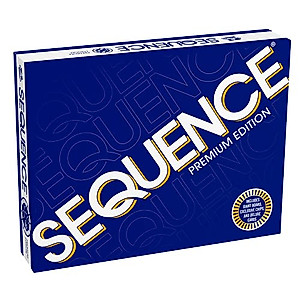 Sequence Premium Edition - Stunning Set with Giant Board (20.25 x 26.25 inches), Exclusive Chips and Deluxe Cards by Goliath, Blue, for Ages 7+