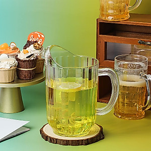 Tessco 6 Pcs Plastic Pitchers 60 Ounce Clear Restaurant Jug Large Water Pitcher Carafe Serve Milk Tea Juice Drink for Parties Container Dispenser Beer Jar