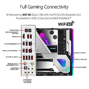 Asus ROG Maximus XIII Extreme Glacial (WiFi 6E) Z590 LGA 1200(Intel® 11th) EATX gaming motherboard (PCIe 4.0,18+2 power stages,integrated EK water block, 5xM.2 slots, 2xThunderbolt™ 4, 10 & 2.5Gb LAN)