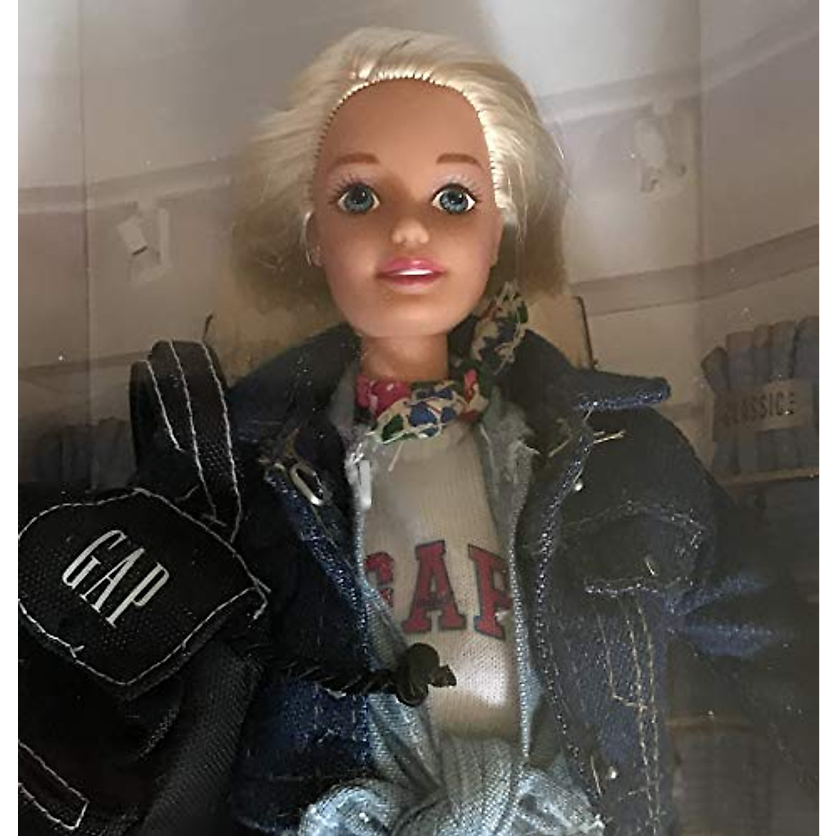 Barbie Gap Doll w Black HAT has Gap Decal, Black Backpack has Gap Decal, Pair Gap Blue Jeans, & More (1996)