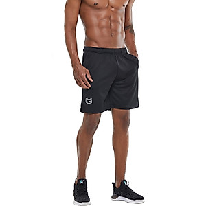 G Gradual Men's 7" Workout Running Shorts Quick Dry Lightweight Gym Shorts with Zip Pockets (2 Pack: Black/White Medium)