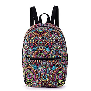 Sakroots Womens Eco-twill Sakroots On The Go Packable Backpack in Eco Twill, Rainbow Wanderlust, One Size US