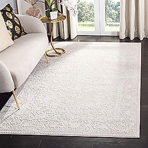 SAFAVIEH Reflection Collection 8' x 10' Cream/Ivory RFT664D Boho Tribal Distressed Living Room Dining Bedroom Area Rug