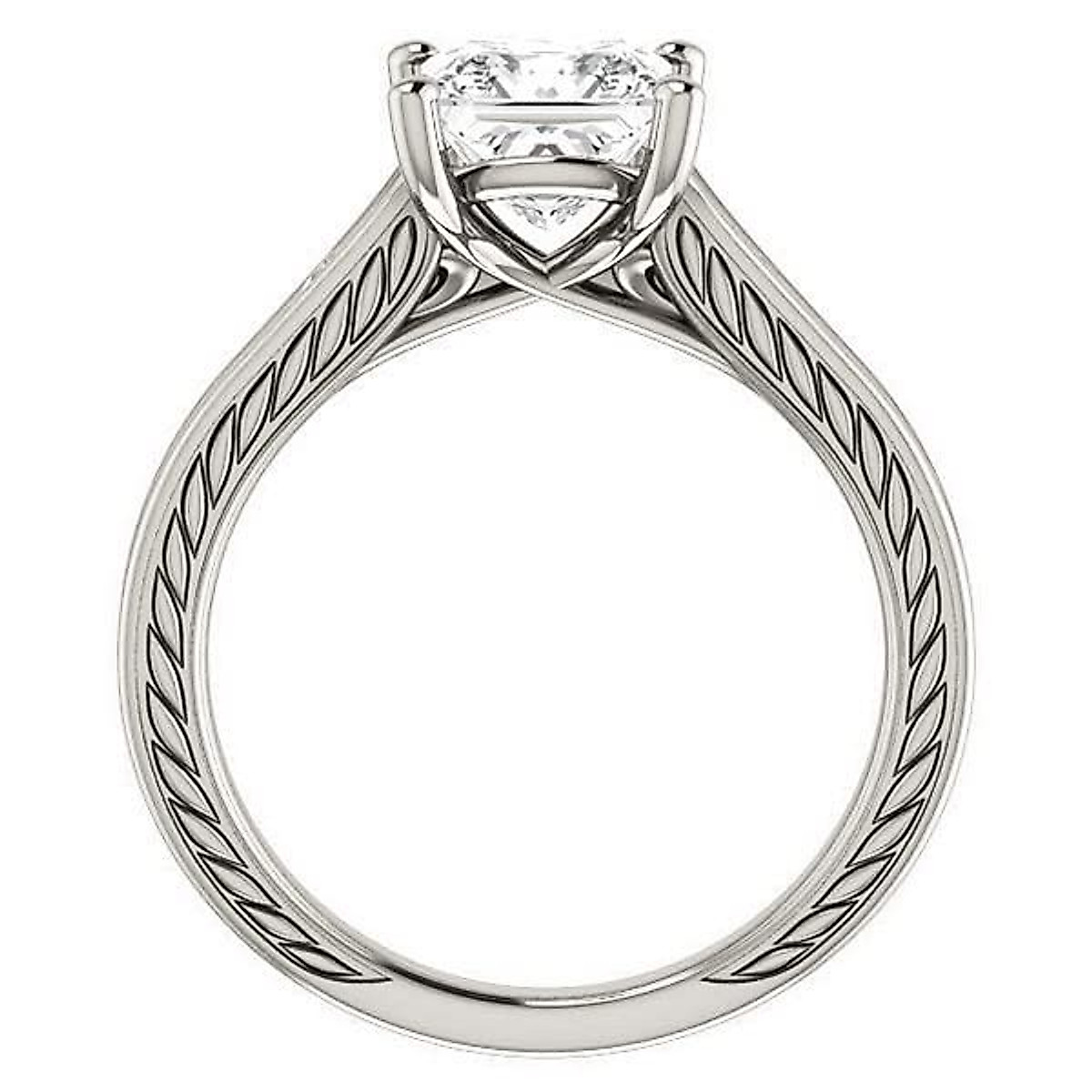 Mois 3 CT Princess Colorless Moissanite Engagement Ring for Women/Her, Wedding Bridal Rings Set, Eternity Sterling Silver Solid Gold Diamond Solitaire 4-Prong Set for Her (8)