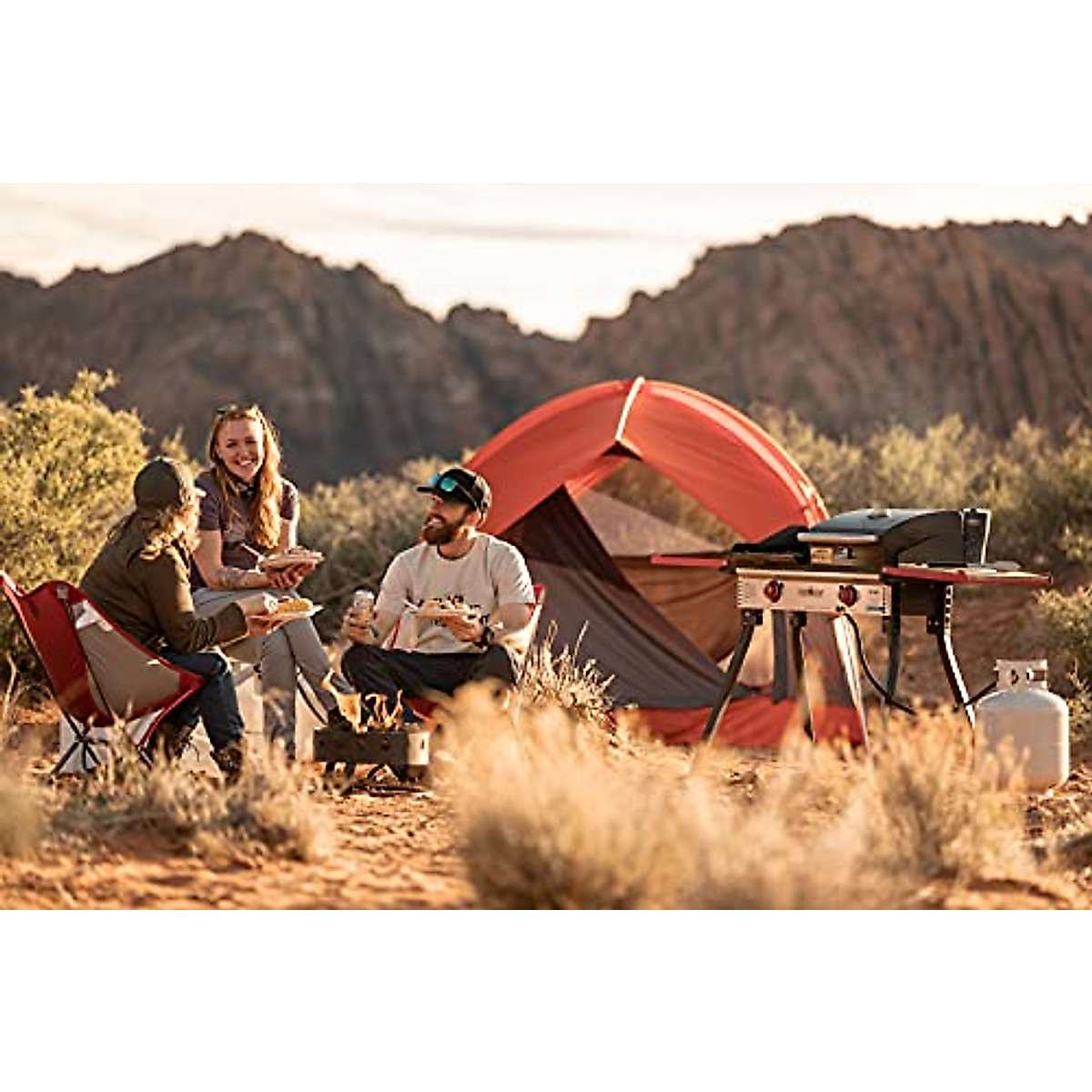 Camp Chef Deluxe BBQ Grill Box, Single Burner Accessory, Cooking Dimensions: 14 in. x 16 in