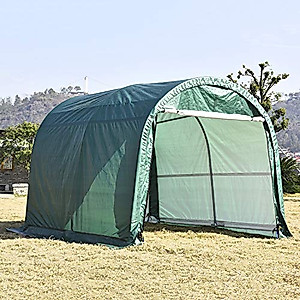 Bestmart Heavy Duty Carport with Zipper Portable Garage Outdoor Storage Shed Canopy Green,10x10ft