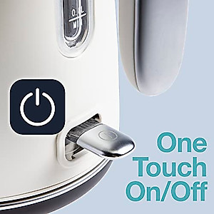 Rae Dunn Electric Water Kettle - Stainless Steel Coffee Maker, 1.7 Liter Tea Kettle, Electric Hot Water Kettle with Automatic Shut Off Boil-Dry Protection, 1500 Watt Boiling Power (Cream)