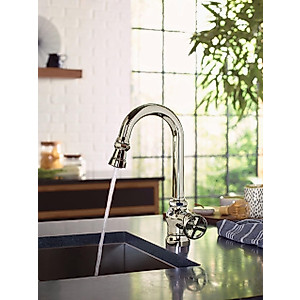 Moen S52003 Paterson One-Handle Pulldown Bar Faucet with Power Clean, Includes Interchangeable Handle, Chrome