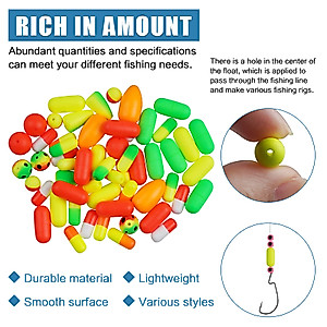 Fishing Foam Floats Pompano Rigs Beads Kit, Snell Floats Pompano Fishing Rigs Making Accessories for Surf Fishing Live Bait Walleye Rig Trout Catfish Walleye 155pcs
