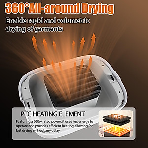 Portable Clothes Dryer, Mini Laundry Dryers, Small Compact Foldable Mini Dryer Machine with Dryer Bag, Dual Speed Mode and Smart Timer Portable Dryer for Travel, Apartment, RV, Dorm