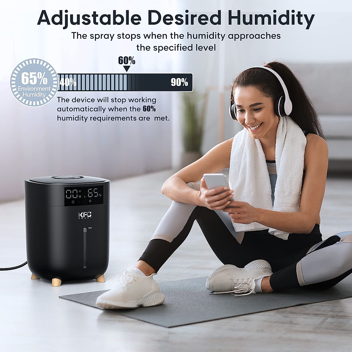 Humidifiers for Bedroom Large Room - Smart 8L Top Fill Cool Mist Humidifiers for Home, Nursery, Baby, Plant with Essential Oil Diffuser, Ultrasonic Air Humidifier with Adjustable 360° Rotation Nozzle