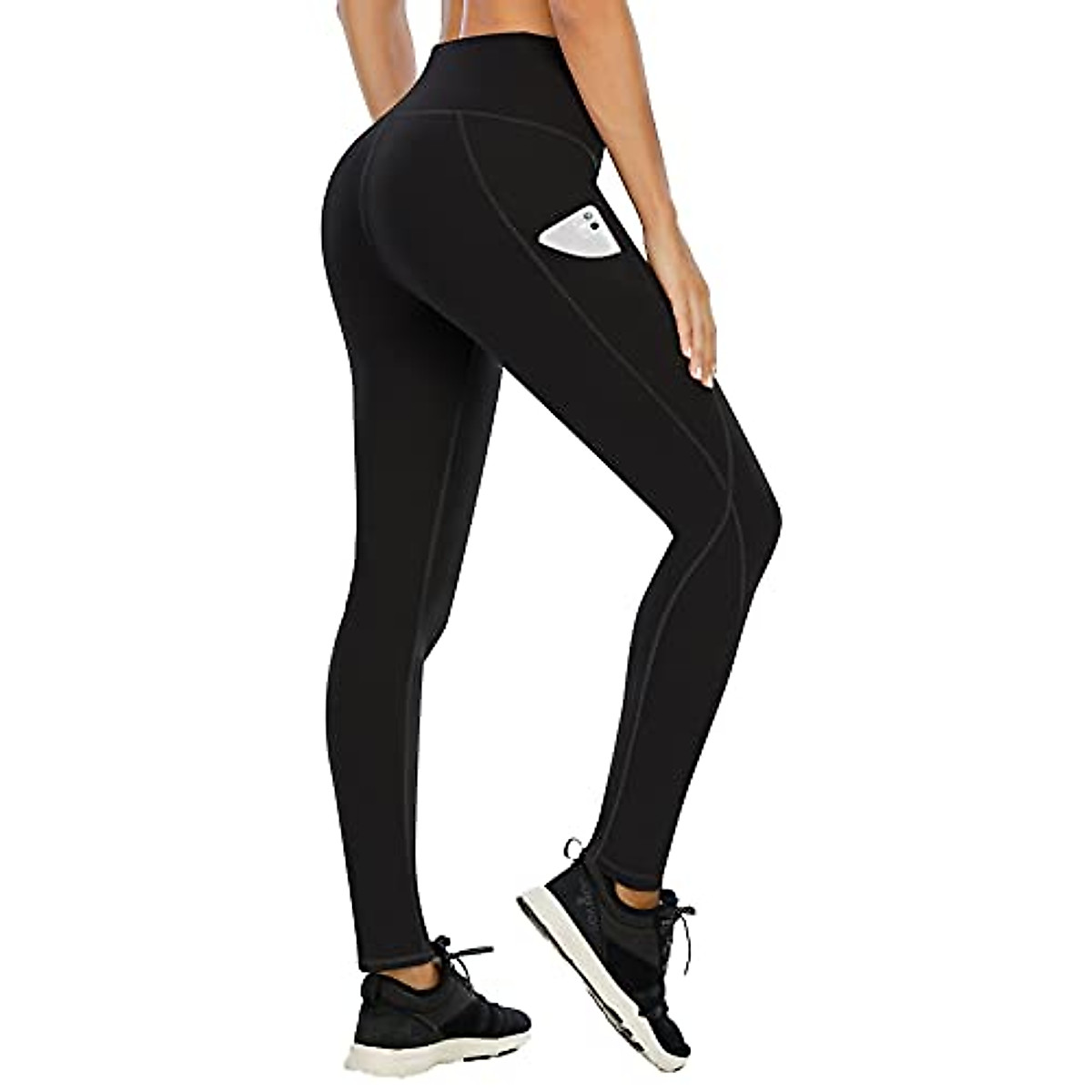 Ewedoos Fleece Lined Leggings with Pockets for Women - Thermal Warm Workout Winter Leggings for Women Yoga Pants for Women New Black