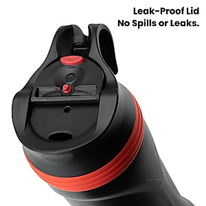 Roamwild Cerami Cup 16oz / 455ml – With Unique Ceramic Fresh Tasting Inner - Quadruple Thermal Insulation Technology Stainless Steel Travel Mug, BPA-Free, Dishwasher Safe (Black & Red)