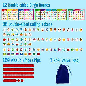 SpriteGru Alphabet Bingo Game, Uppercase/Lowercase/Number Bingo Game ABC and 123 Bingo Board Game for Kindergarten and Preschool Kids 4-8, Perfect for Classroom & at Home