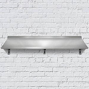 GUDESEN Wall Mounted Stainless Steel Shelf 60” x 18” Shelving for Restaurant,Kitchen,Garage,Home and Hotel