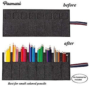 PACMAXI Pencil Holder Organizer 8 Slot, Felt Pencils Storage Organizer for Travel Drawing, Pencil Storage Case, Best Gift for boy, Boyfriend, student, kids. (No Pencil Included