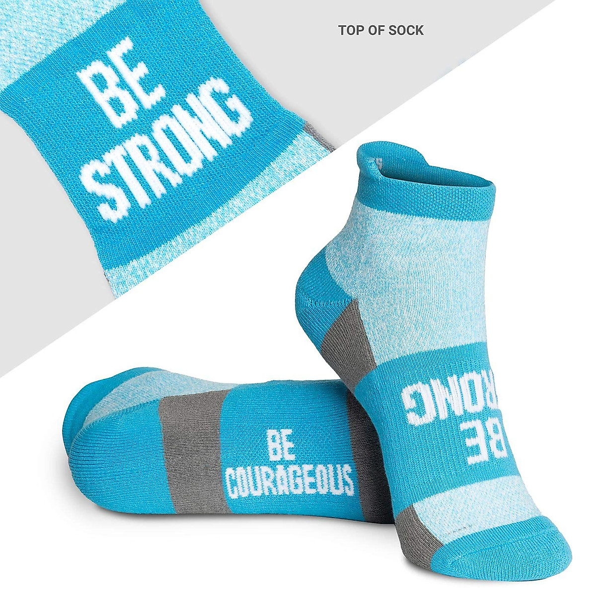 Gone For a Run Inspirational Athletic Running Socks | Women's Woven Low Cut | Inspirational Slogans | Over 25 Styles (Be Strong)