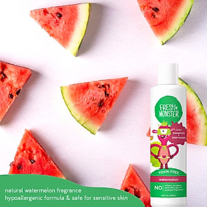 Fresh Monster 2-in-1 Shampoo & Body Wash, Toxin-Free, Hypoallergenic, Natural for Children, Watermelon - 2 Pack, 8.5oz/Each
