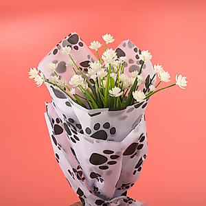 Berolle 30 Sheets Paw Print Tissue Paper Gift Wrapping Tissue Paper for Weddings Birthday Party Baby Showers DIY Crafts