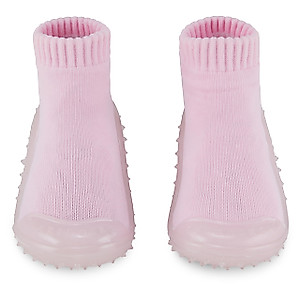 Baby Girls Slippers - Baby First Walking Non Skid Slipper Socks - Premium & Comfortable Toddler House Slippers, Kids Essentials - Pink - 12 Months Infant