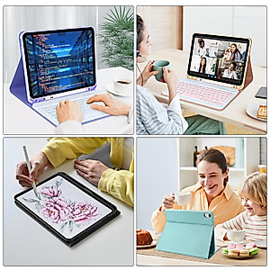 COO Keyboard Case Compatible with ipad 10th Generation (2022), Wireless Detachable Keyboard with Premium Protective Cover with Pencil Holder for Apple iPad 2022 10.9 Inch Black