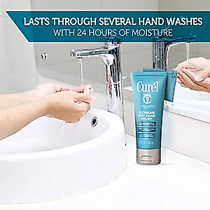 Curél Extreme Dry Hand Dryness Relief, Travel Size Hand Cream, Easily Absorbed Hand Cream for Long-Lasting Relief after Washing Hands, with Eucalyptus Extract, 3 Ounces