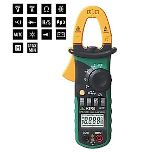 KPS-PA430 Digital Mini Clamp Meter AC/DC Current 400A, AC/CD Voltage 600V, Resistance, Capacity, Duty Cycle 4000 Counts